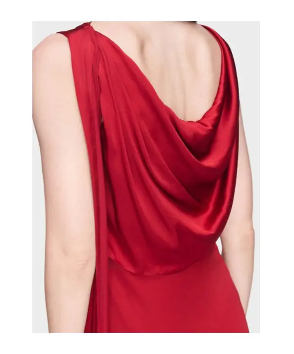 MAISON MARGIELA Sleeveless Draped Satin Maxi Dress