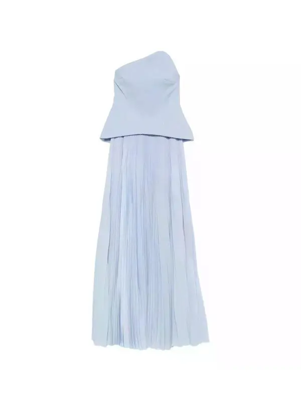 Solace London Strapless Pleated Maxi Dress - Blue