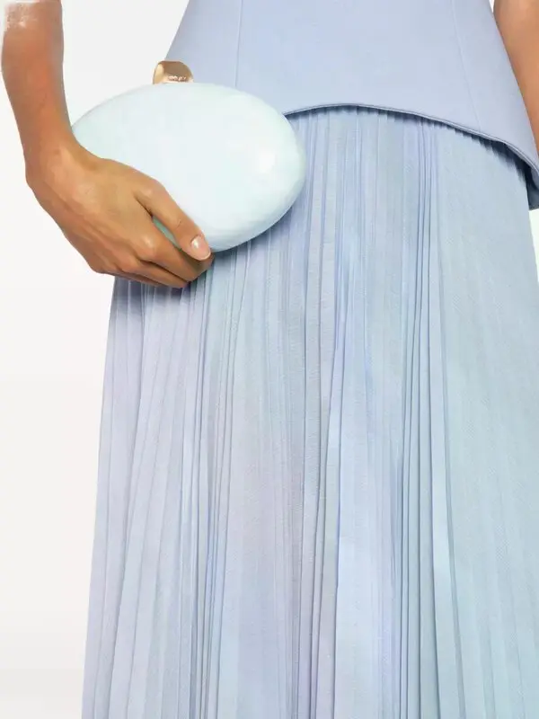 Solace London Strapless Pleated Maxi Dress - Blue