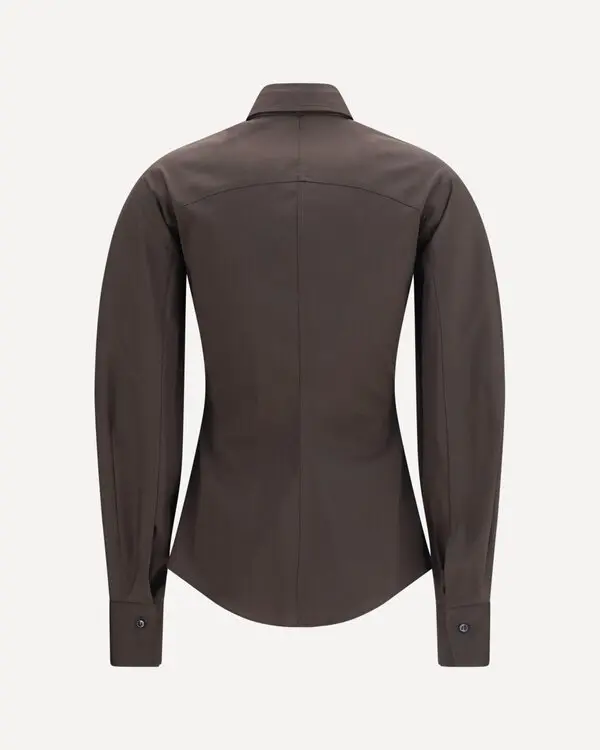 Brunello Cucinelli Tie-detailed Puff Sleeve Shirt - C8705