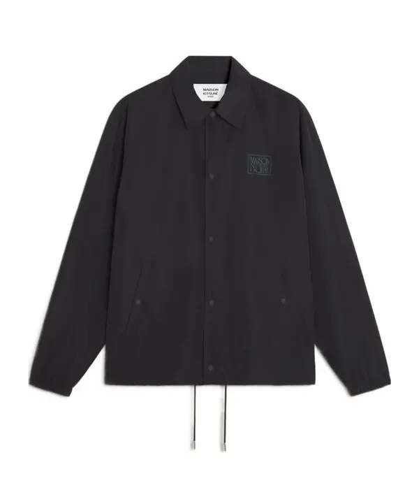 Maison Kitsuné Logo-print Buttoned Jacket - Black