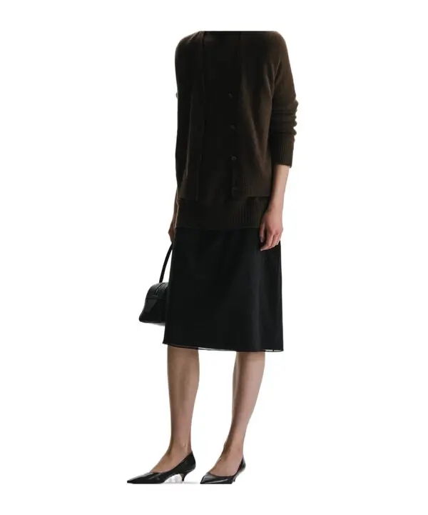 THE ROW Ivera Elasticated-waistband Midi Skirt - Black