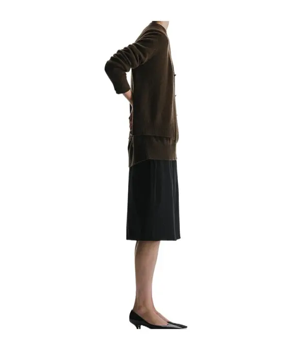 THE ROW Ivera Elasticated-waistband Midi Skirt - Black