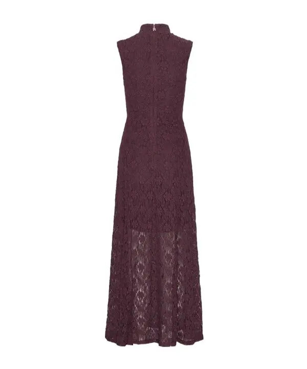 ROTATE BY BIRGER CHRISTENSEN Lace Flared Maxi Dress - Wine Red