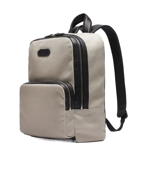 Brioni Canvas And Leather Backpack - Gray