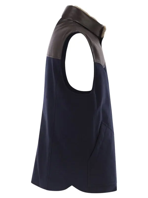 Brunello Cucinelli Sleeveless Down Vest With High Collar