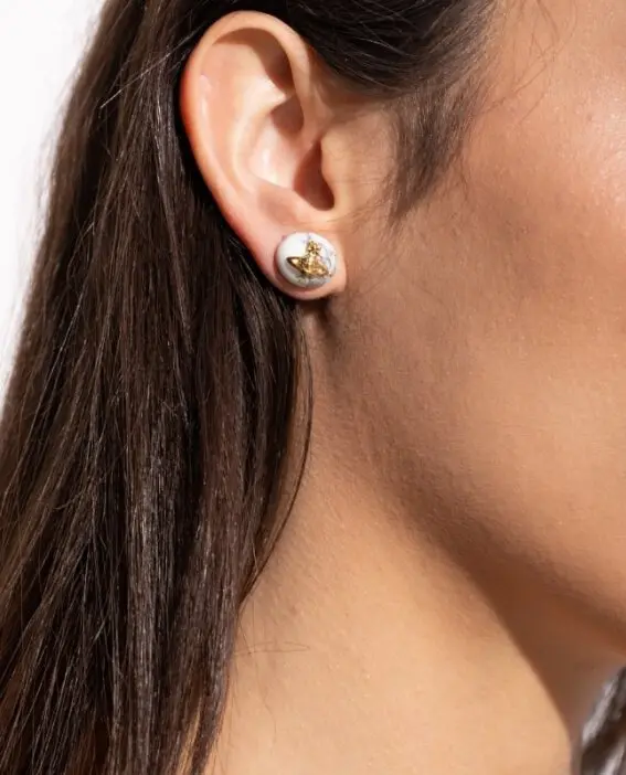 VIVIENNE WESTWOOD Maude Orb Marble-effect Earrings