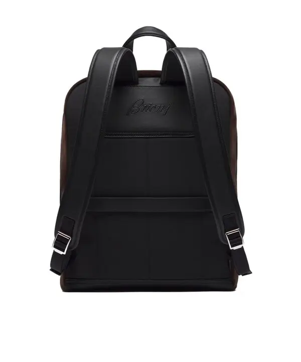 Brioni Suede And Leather Backpack - Black