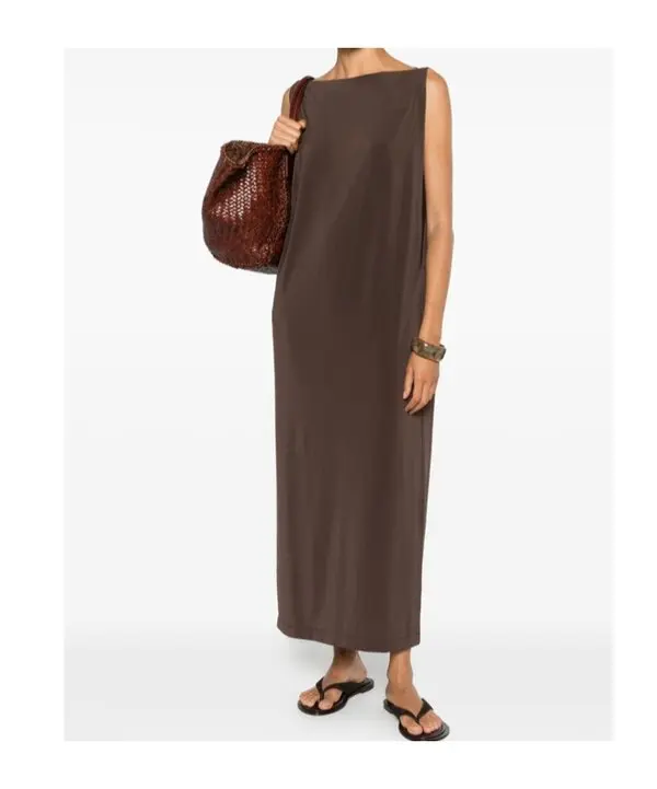 Issey Miyake Sleeveless Boat-neck Maxi Dress
