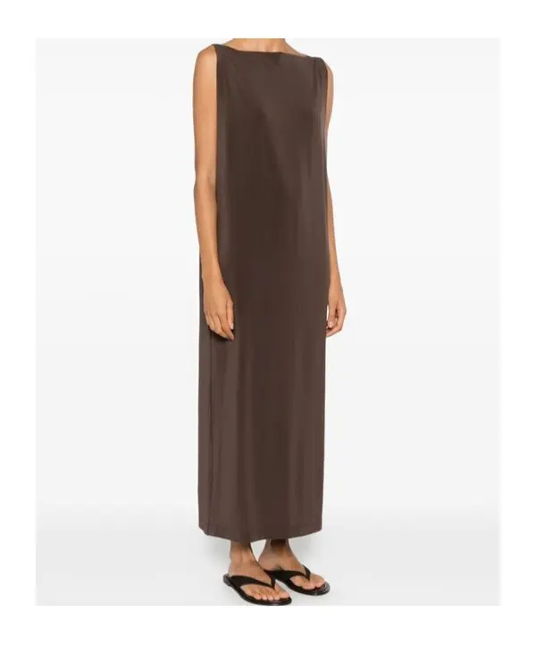 Issey Miyake Sleeveless Boat-neck Maxi Dress