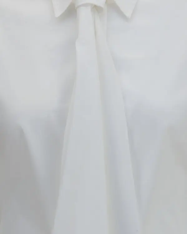 Brunello Cucinelli Tie-detail Puff-sleeve Shirt - Gray