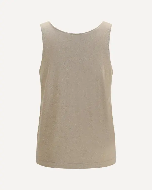 Brunello Cucinelli Metallic Knit Sleeveless Top