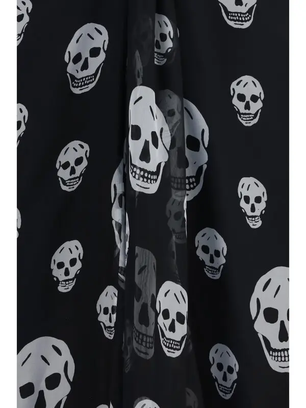 Alexander McQueen Skull Print Draped Skirt
