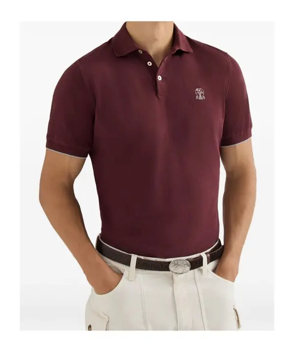 Brunello Cucinelli Cotton-piqué Polo Shirt With Logo