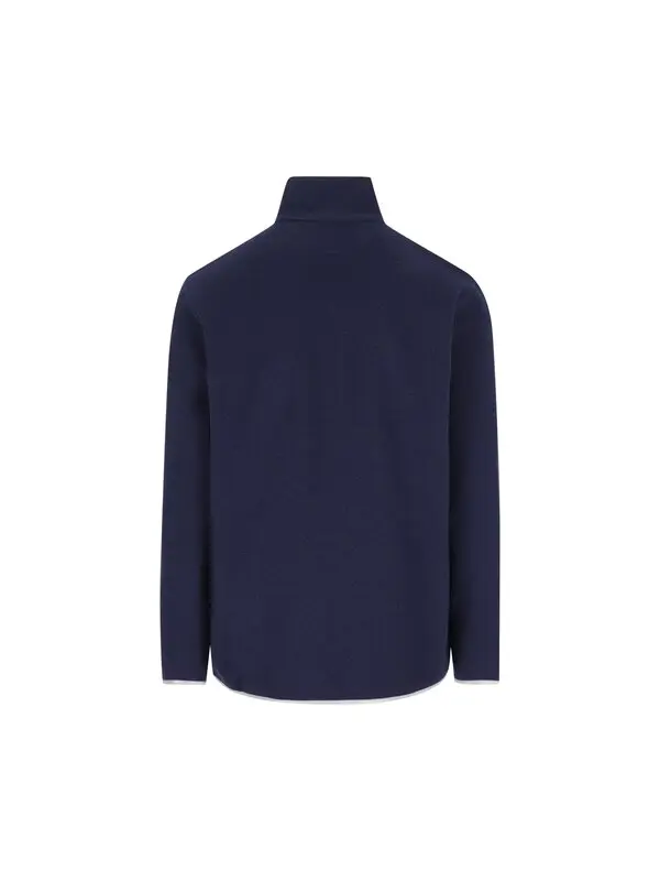 Brunello Cucinelli Otium Animi Apres-ski" Embroidered Half-zip Knitted Sweater