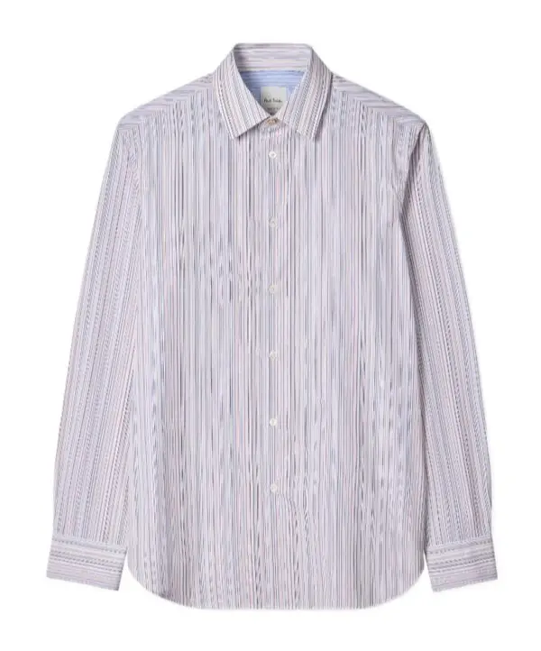 Paul Smith Regular-fit 'signature Stripe' Cotton Shirt - White