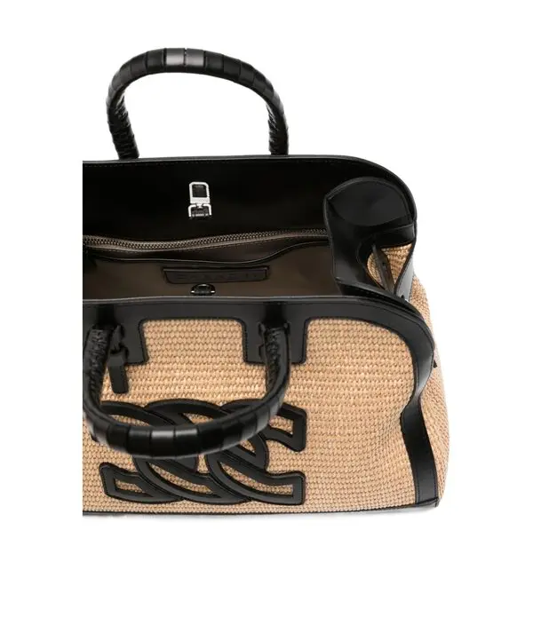 Casadei Park Avenue Woven Tote Bag - Nude