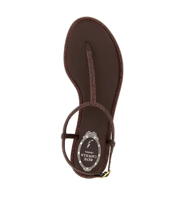 Rene Caovilla Diana Embellished Strappy Sandals - Black