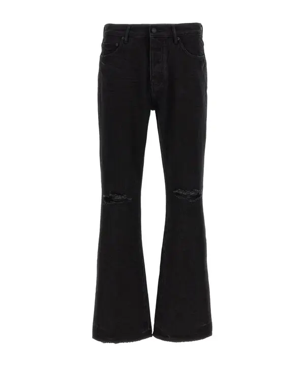 PURPLE BRAND Rip Bootcut Jeans - Black