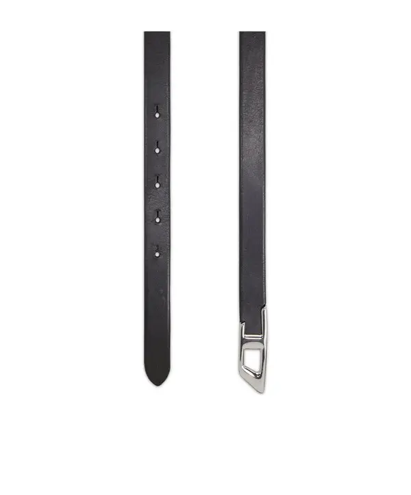DIESEL® B-d Logo Leather Belt - Black