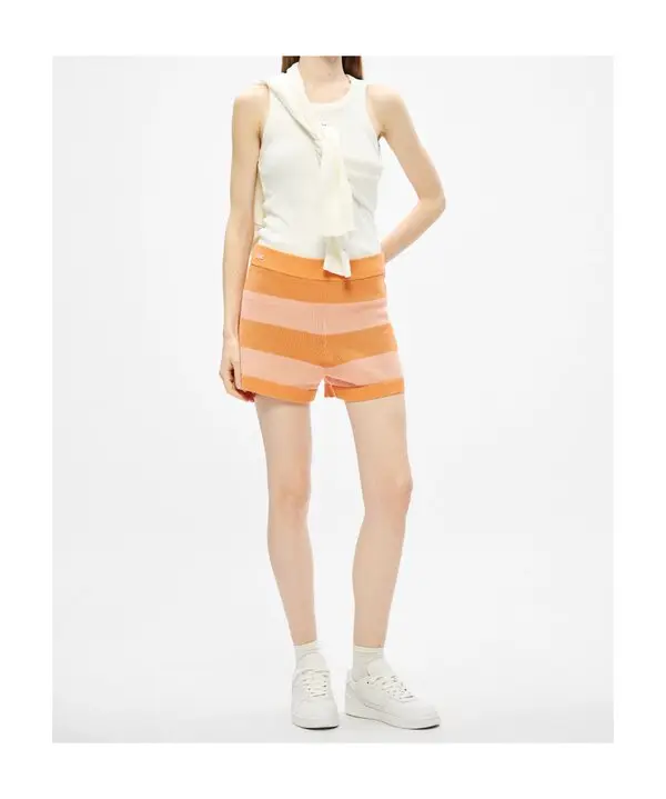 Lacoste Striped Mesh Knit Shorts