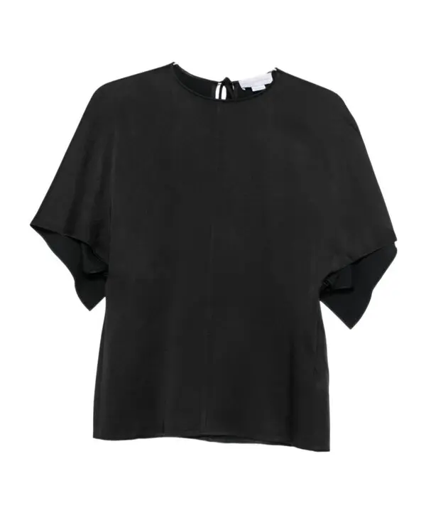 Stella McCartney Asymmetrical Crew Neck Top With Back Tie Detail - Black