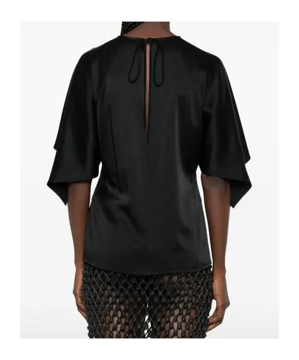 Stella McCartney Asymmetrical Crew Neck Top With Back Tie Detail - Black