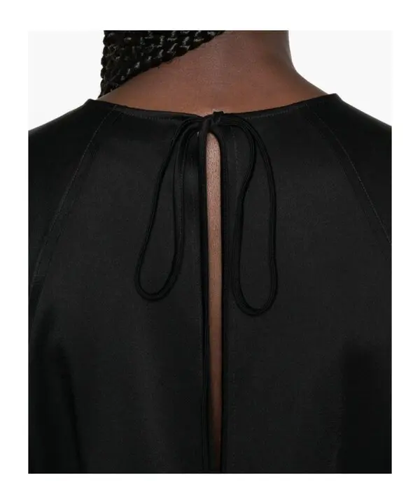 Stella McCartney Asymmetrical Crew Neck Top With Back Tie Detail - Black