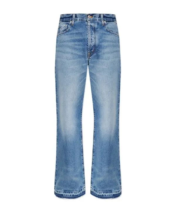 GALLERY DEPT. Wide-leg Jeans With White Embroidery - Blue