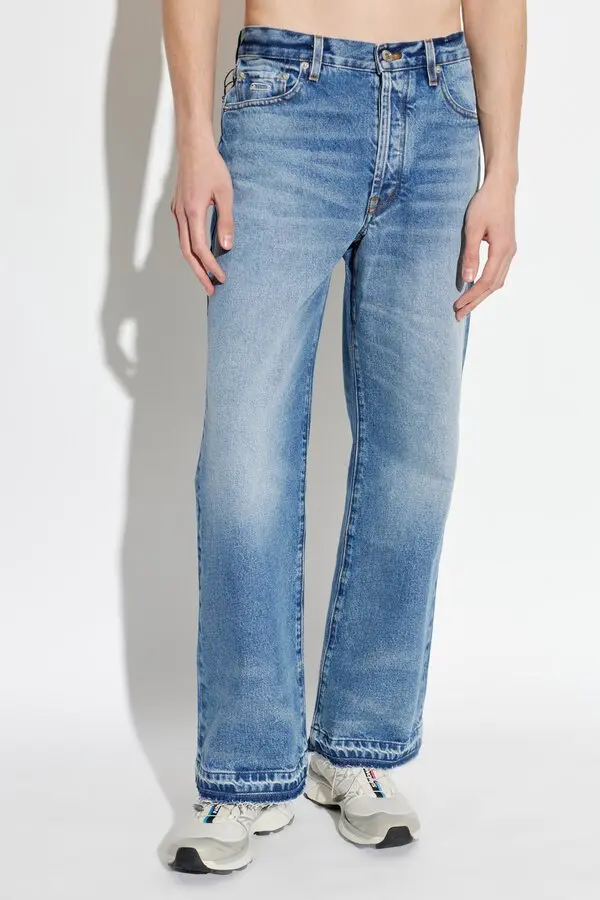 GALLERY DEPT. Wide-leg Jeans With White Embroidery - Blue