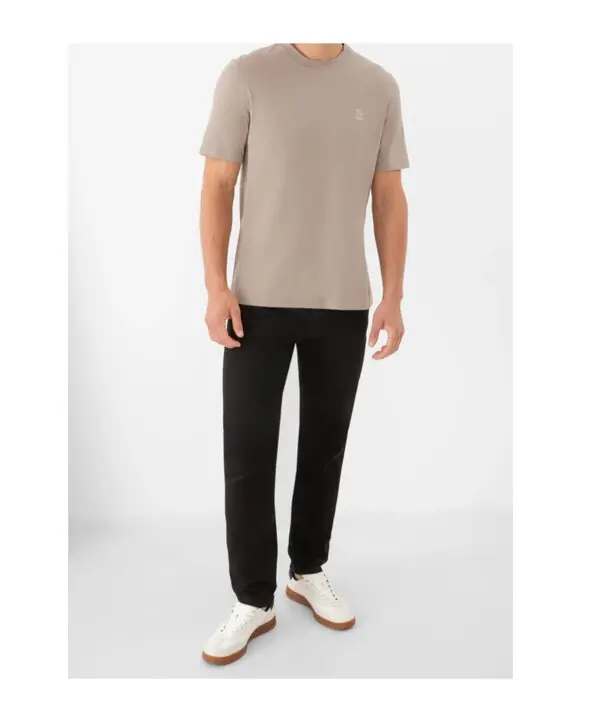 Brunello Cucinelli Logo Embroidered Crewneck T-shirt - Nude