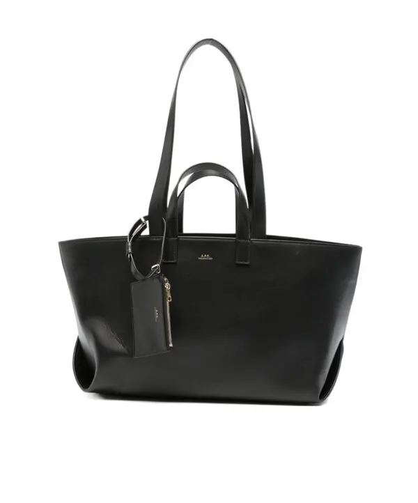 A.p.c. Le Drummer Logo-stamp Leather Tote Bag - Black