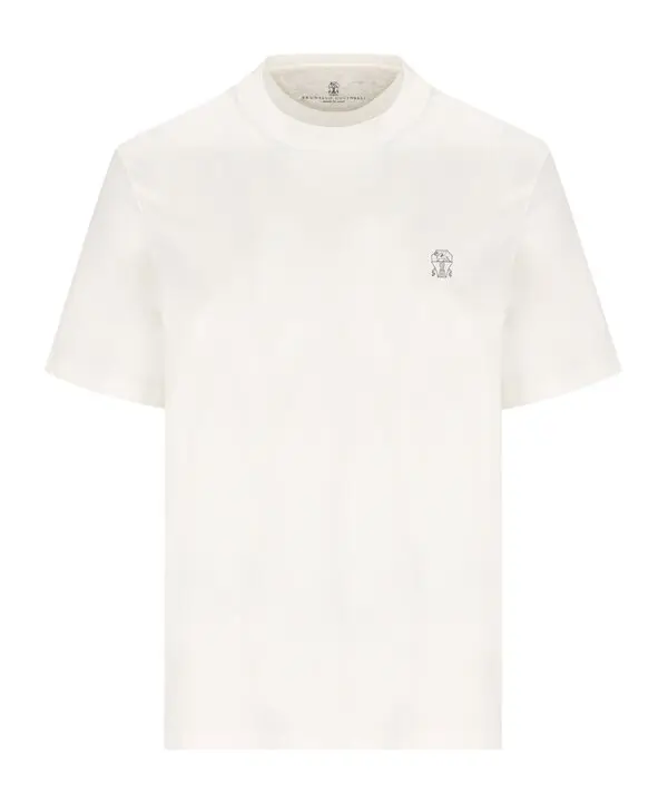 Brunello Cucinelli Logo Crew Neck T-shirt