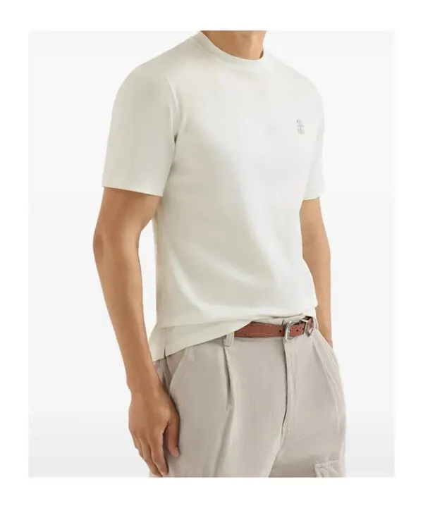 Brunello Cucinelli Logo Crew Neck T-shirt