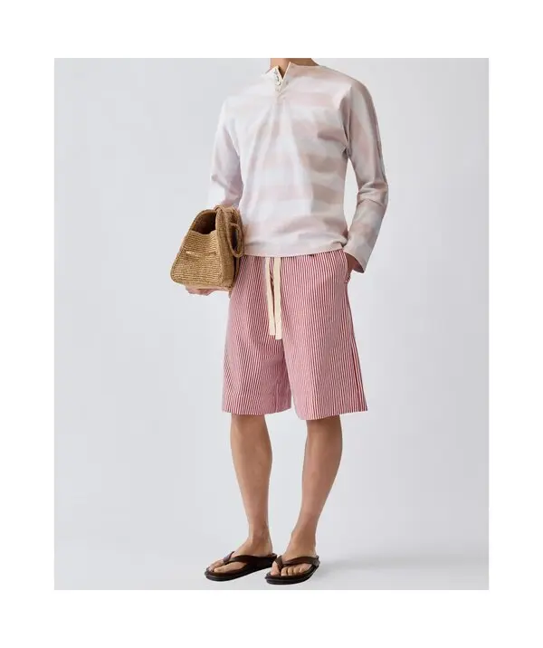 Jacquemus Striped Cotton Long-sleeve Polo Shirt