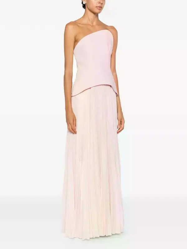 Solace London Strapless Pleated Maxi Dress