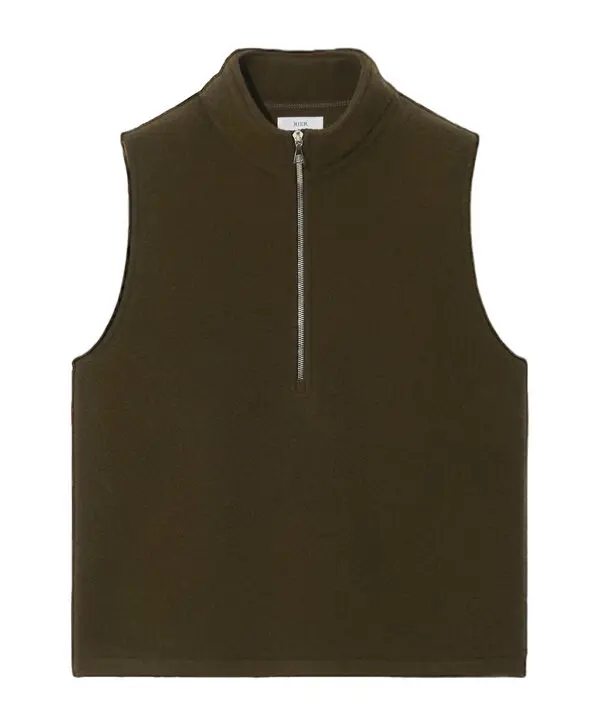RIER Stand-up Collar Sleeveless Vest - Black