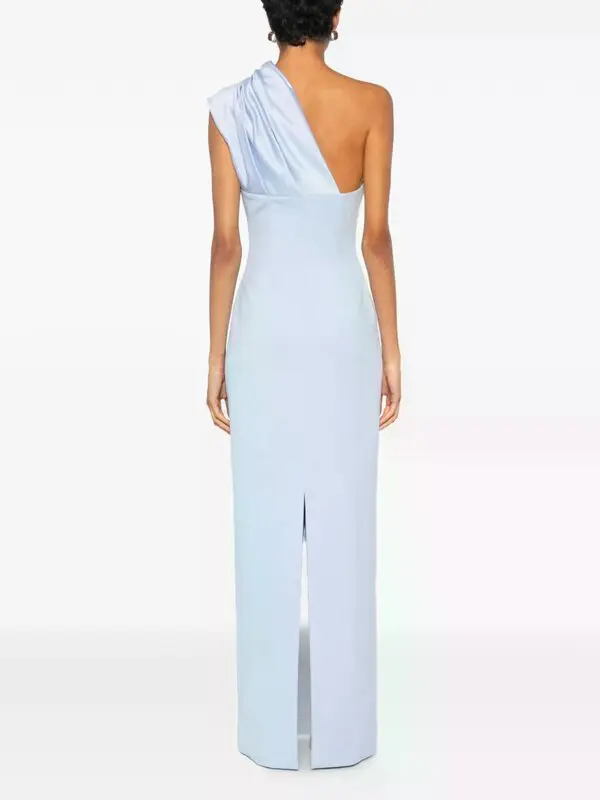 Solace London Gracie One-shoulder Draped Maxi Dress - Blue