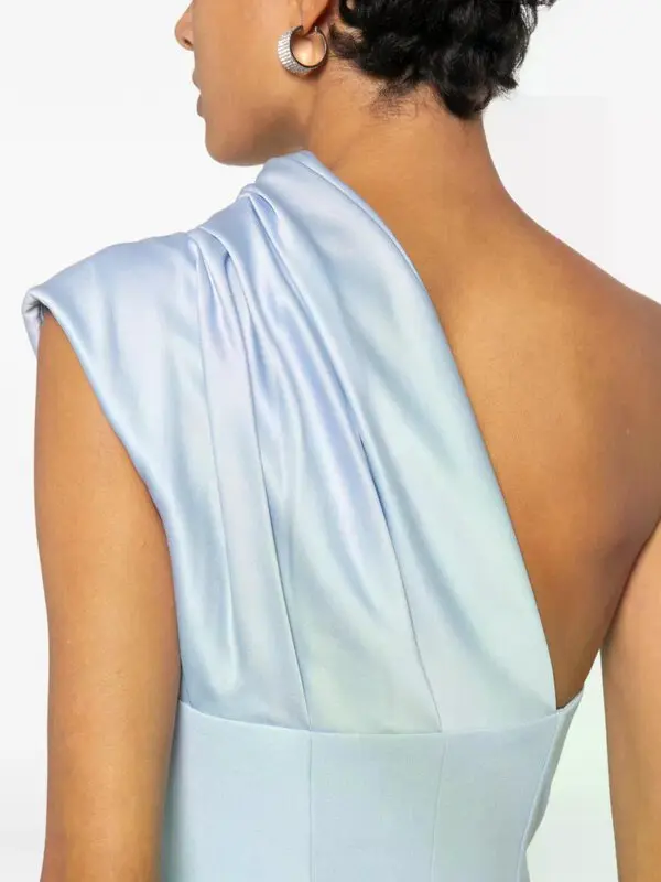 Solace London Gracie One-shoulder Draped Maxi Dress - Blue