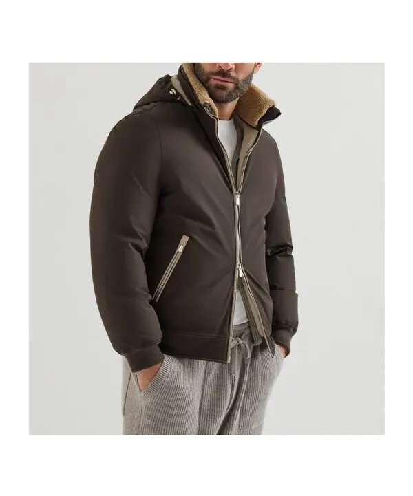 Brunello Cucinelli Shearling Collar Down Jacket - No