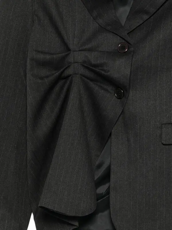 AVAVAV Pinstripe Gathered Detail Blazer