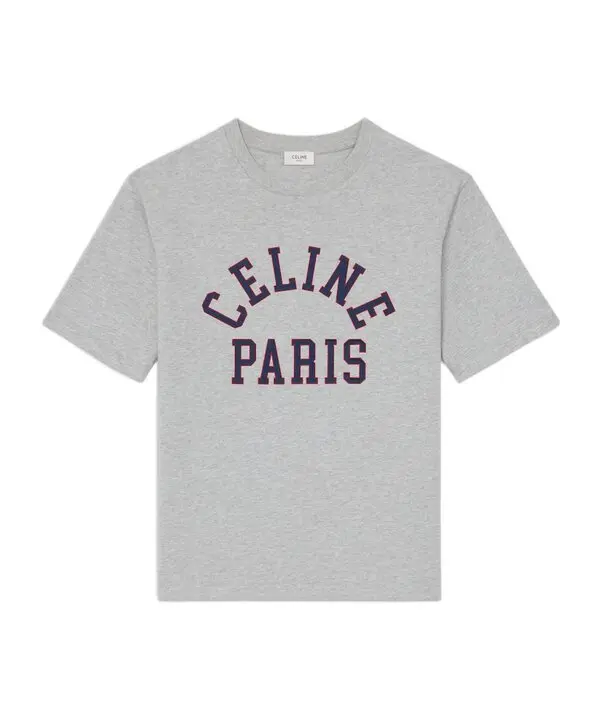 Celine Short-sleeved T-shirt With Crew Neck - Gray
