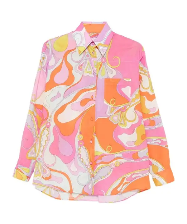 Emilio Pucci Iride-print Silk Shirt - Pink