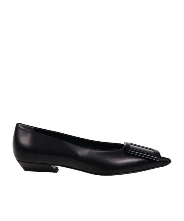 ROGER VIVIER Pointed Toe Ballerina Flats - Black