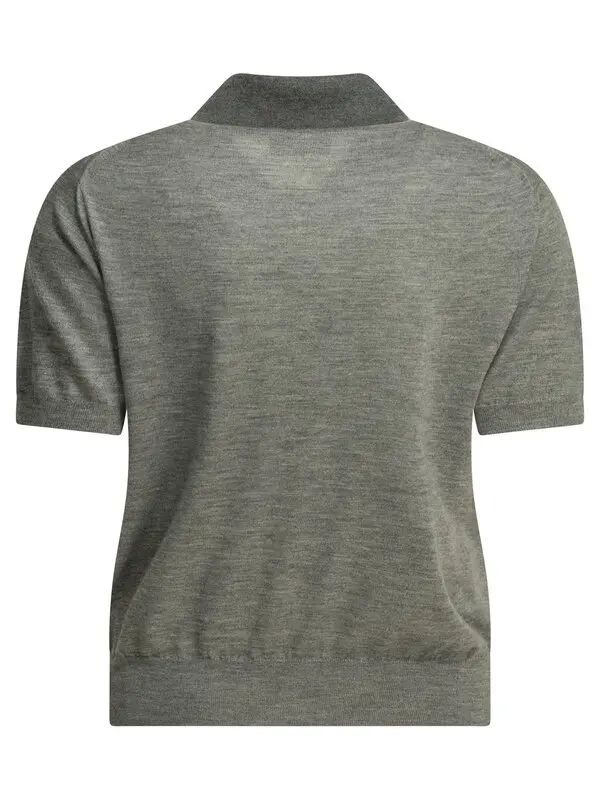 Celine Short-sleeved Knit Polo Shirt