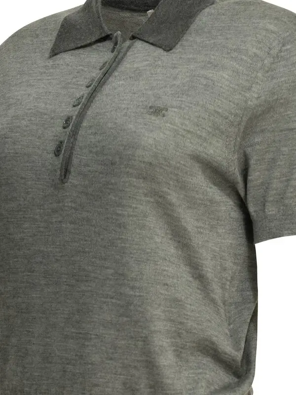 Celine Short-sleeved Knit Polo Shirt
