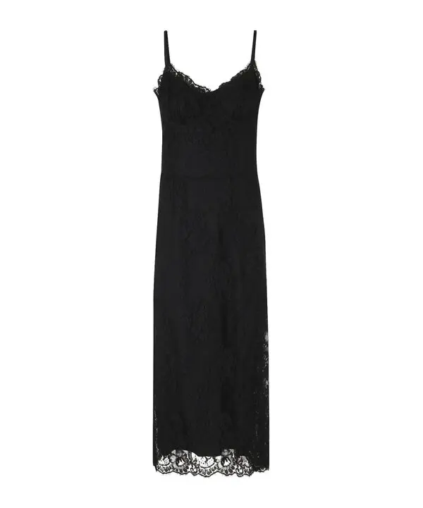 Dolce & Gabbana Lace Midi Dress - Black