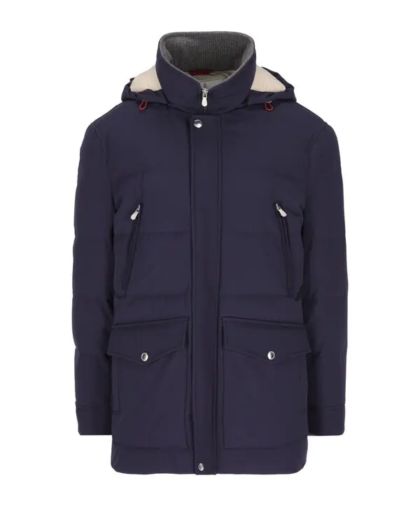 Brunello Cucinelli Zipped Hooded Coat - Black