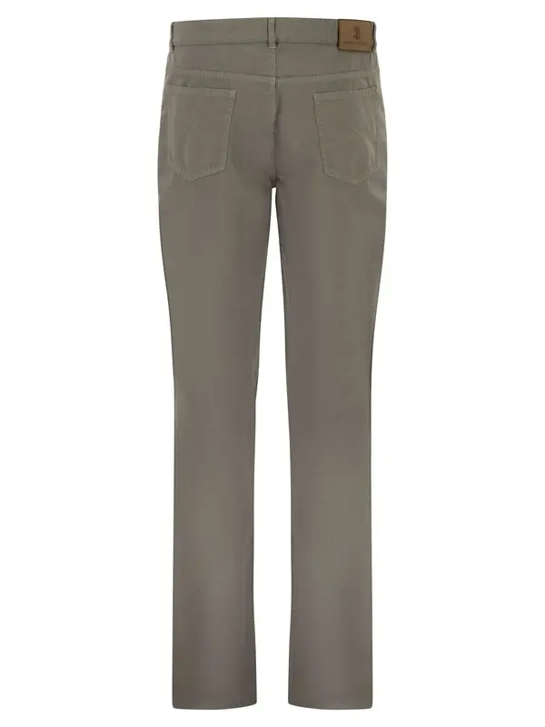 Brunello Cucinelli Garment-dyed Five-pocket Trousers - Gray