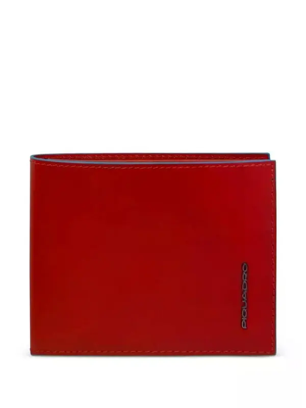 PIQUADRO Logo-lettering Leather Wallet - Red